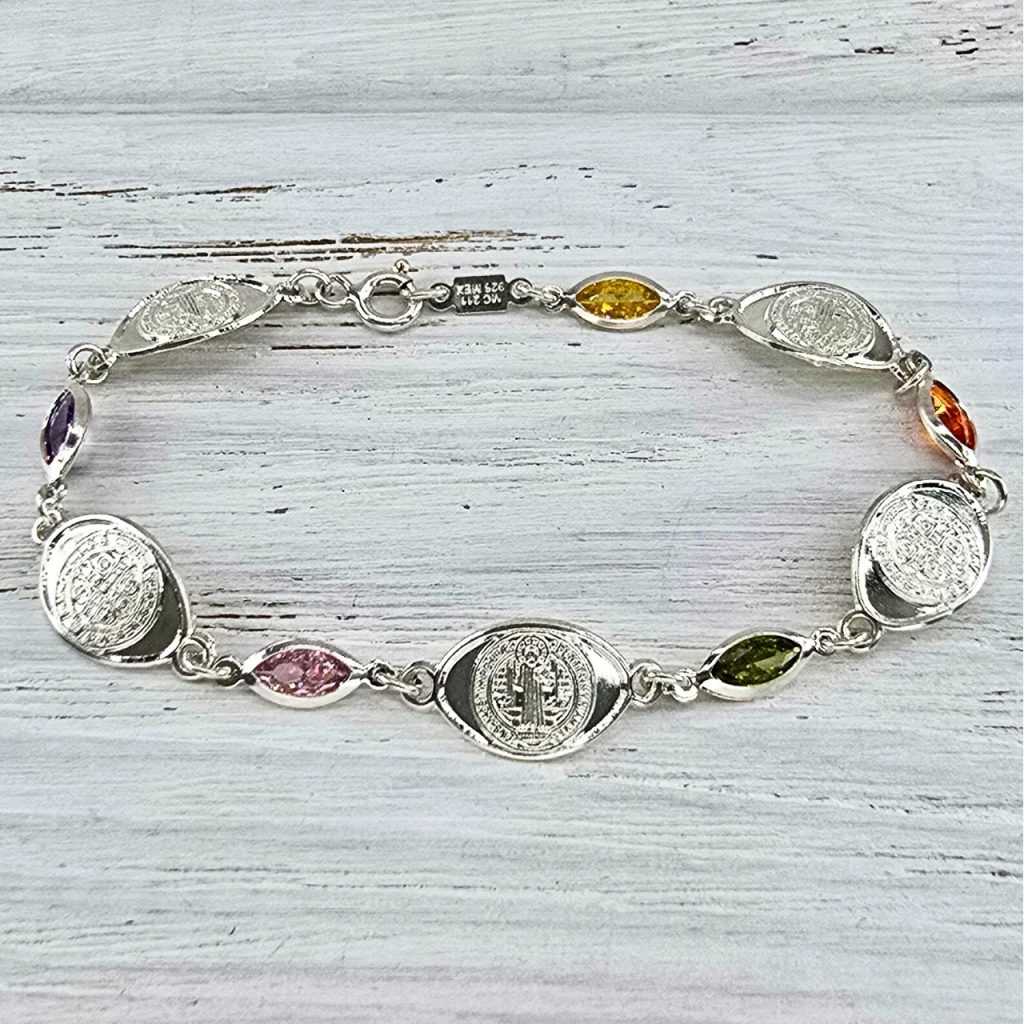 Pulsera San Benito Plata 925 - Flor de Lis