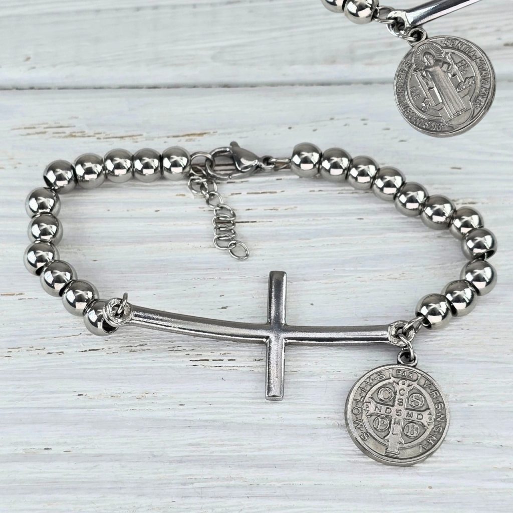 Pulsera San Benito Inox - Flor de Lis